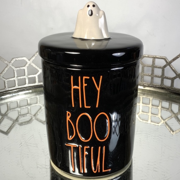 Rae Dunn | Kitchen | Rae Dunn Hey Bootiful Jar With Ghost Top Black ...
